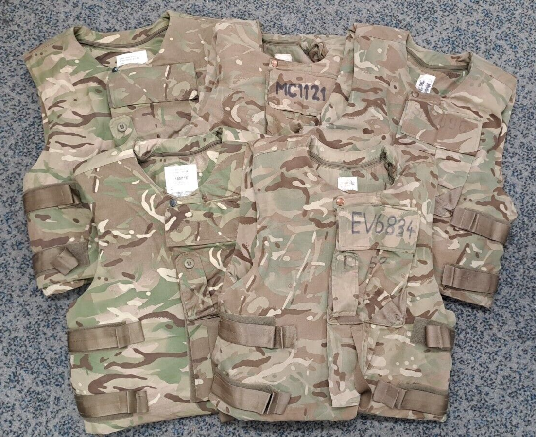 5 X British Army Flak Jackets Soft Combat Body Armour British Army MTP ...